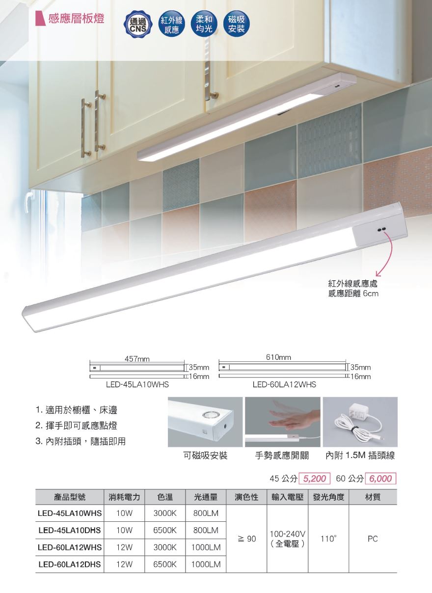 舞光 Led 感應層板燈 12w 白光 黃光